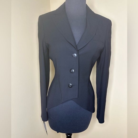 Escada | Jackets & Coats | Escada Bambina Wool Blazer Cutaway Jacket ...